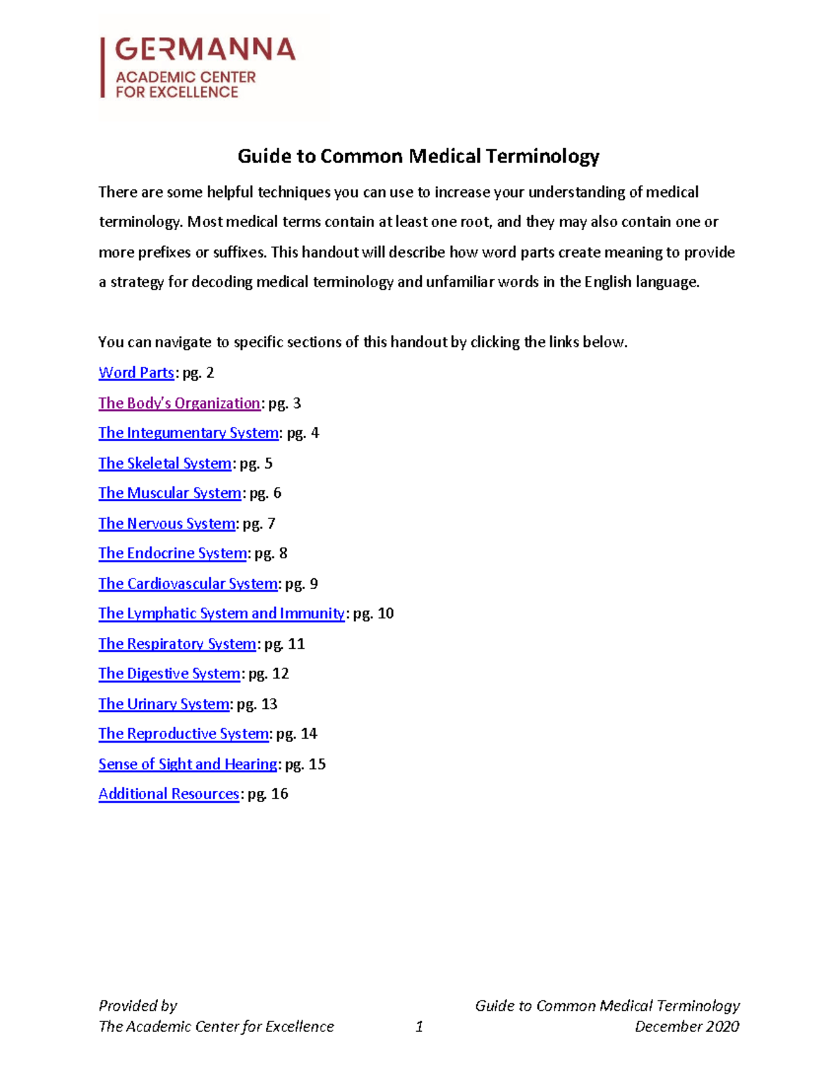 Comprehensive Guide to Medical Terminology Concepts - Studocu