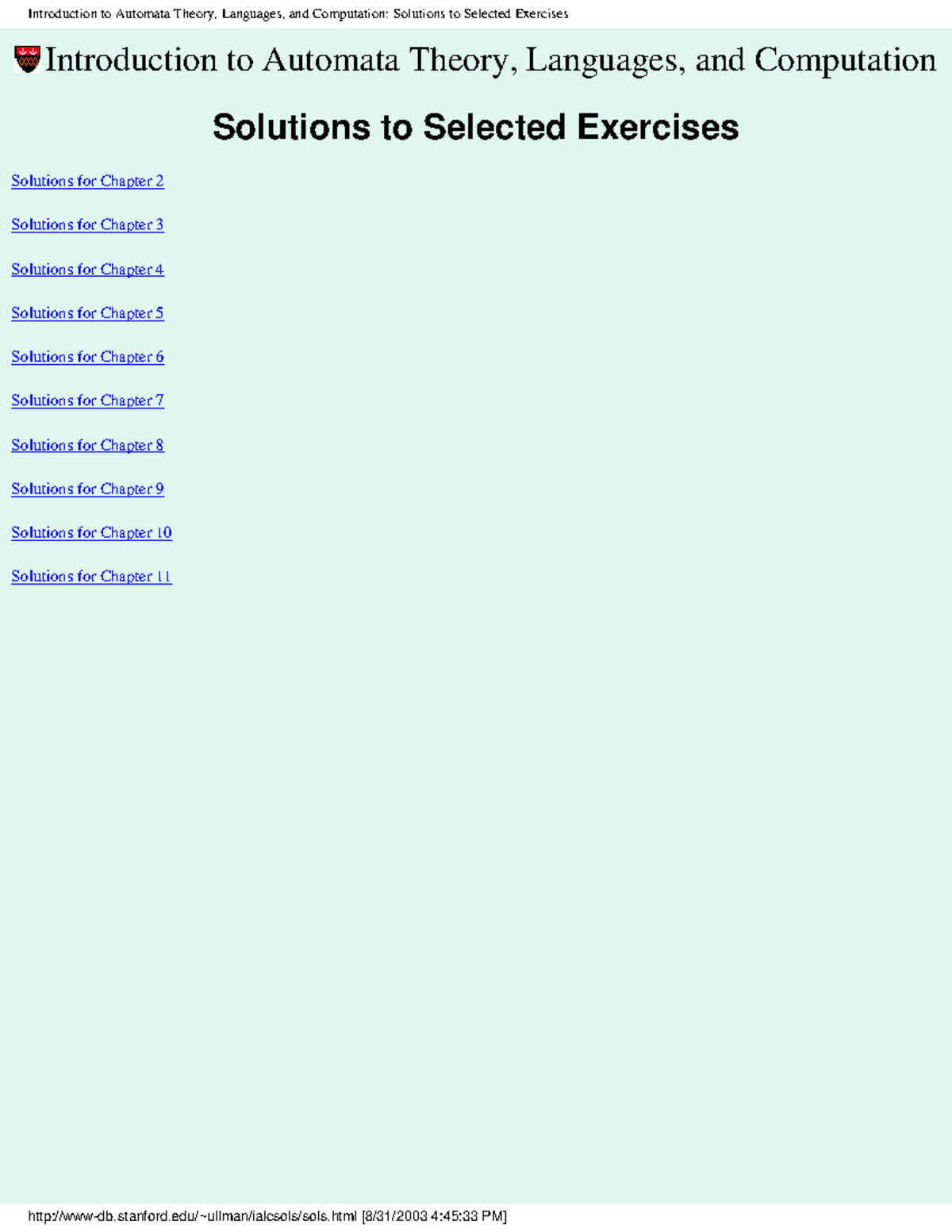 **Title:** Solutions for Exercises in Automata Theory (CS 101) - Studocu