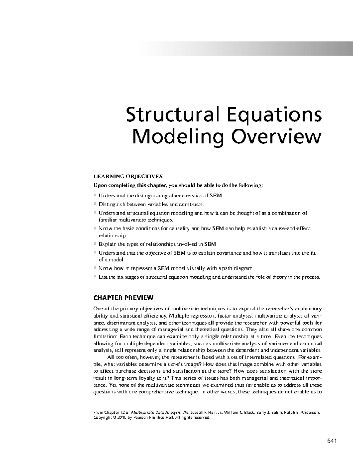 Structural Equation Modeling (SEM) Overview: Key Concepts and ...