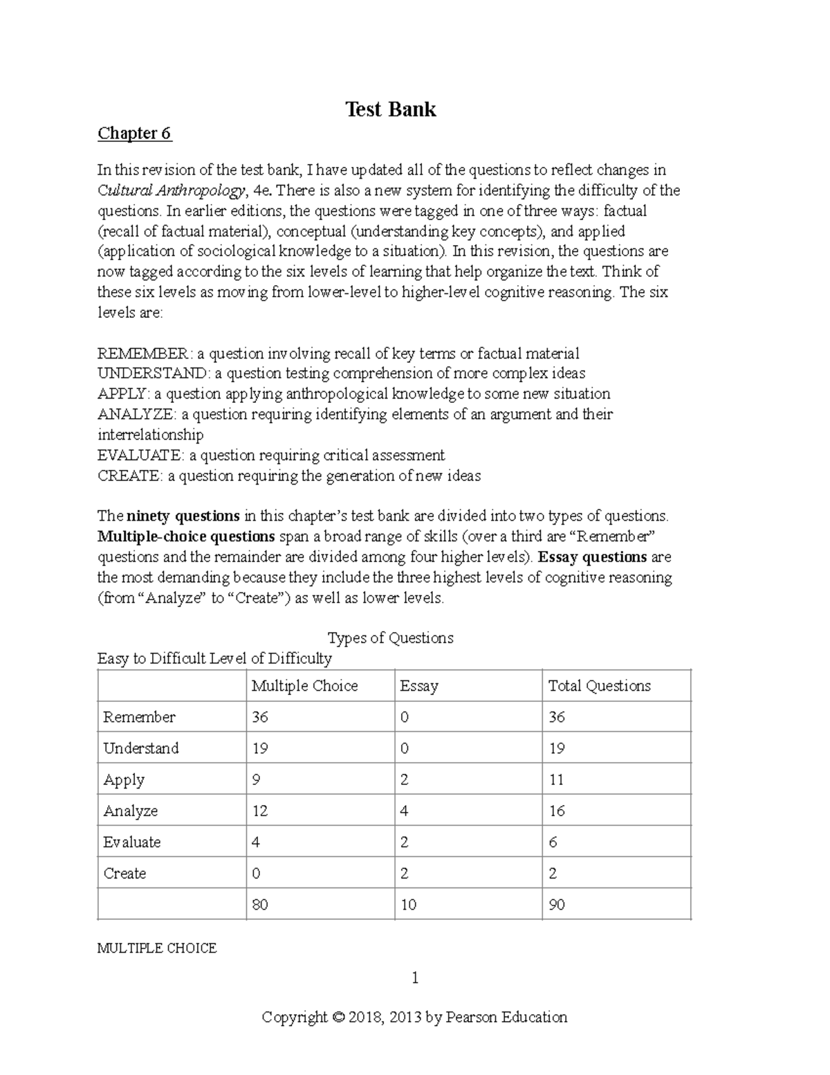 Bonvillain 4e CH6 Updated Test Bank Questions & Difficulty Levels - Studocu