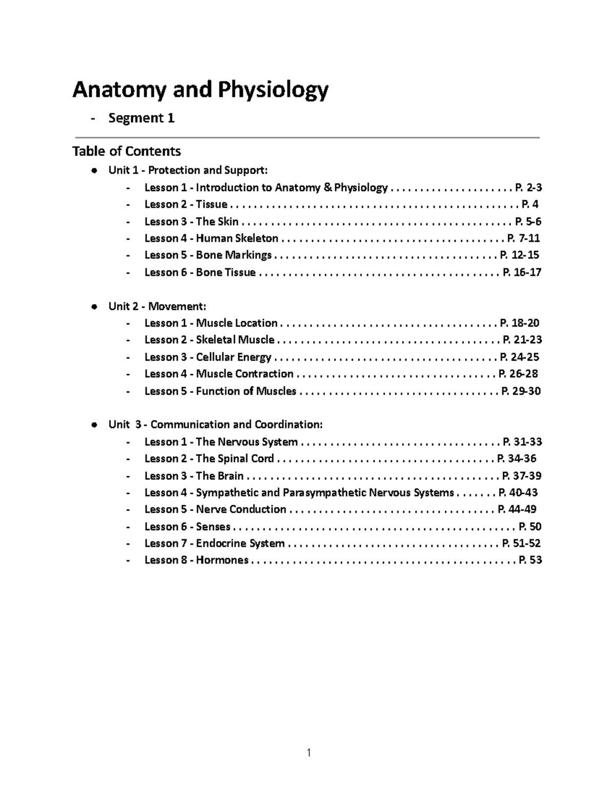 Segment 1 - A&P - Comprehensive Anatomy & Physiology Notes - Studocu