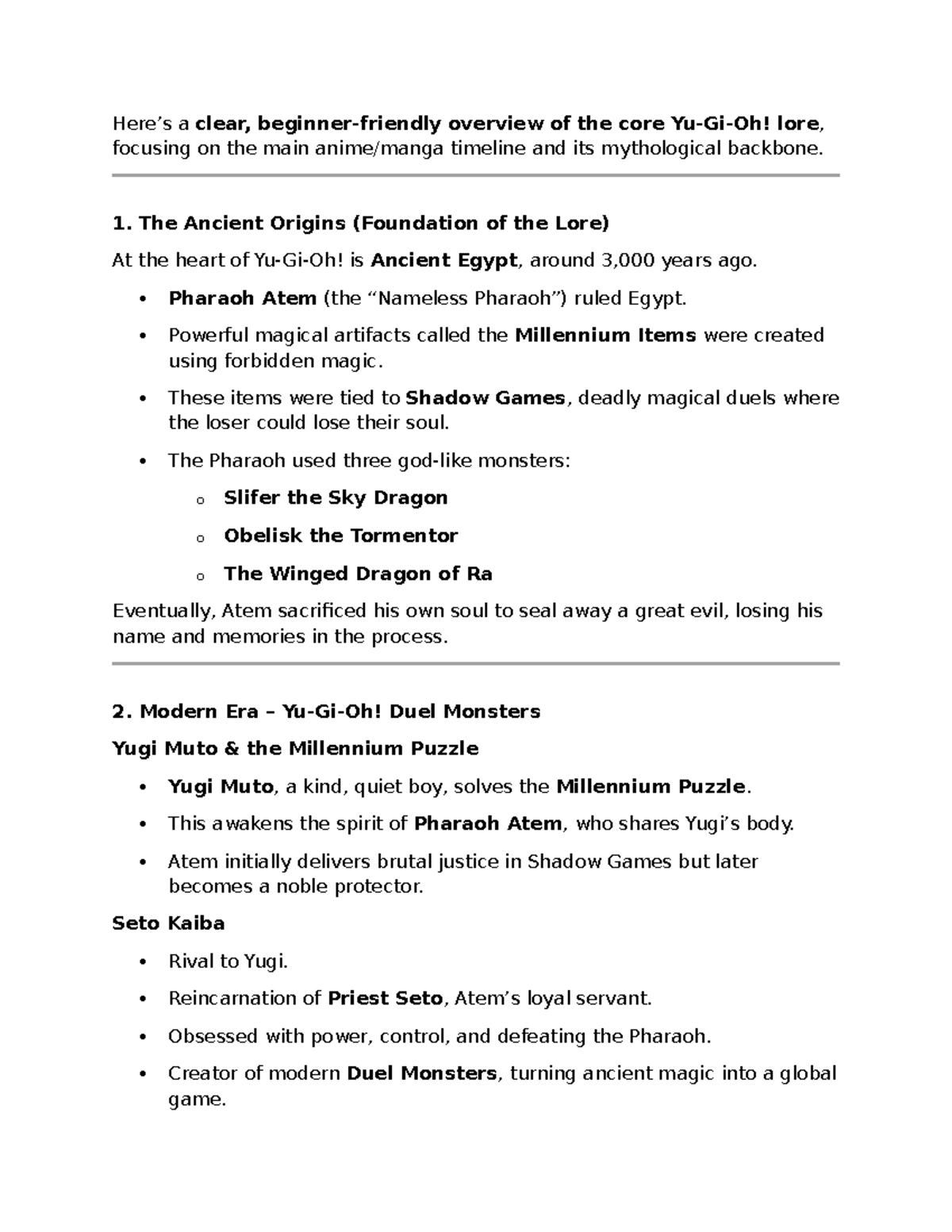 LORE 101: Overview of Core Mythology and Timeline - Studocu