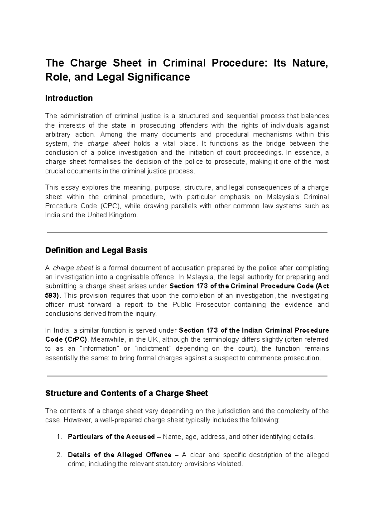 CPC 593: Understanding the Charge Sheet in Malaysian Criminal Procedure ...
