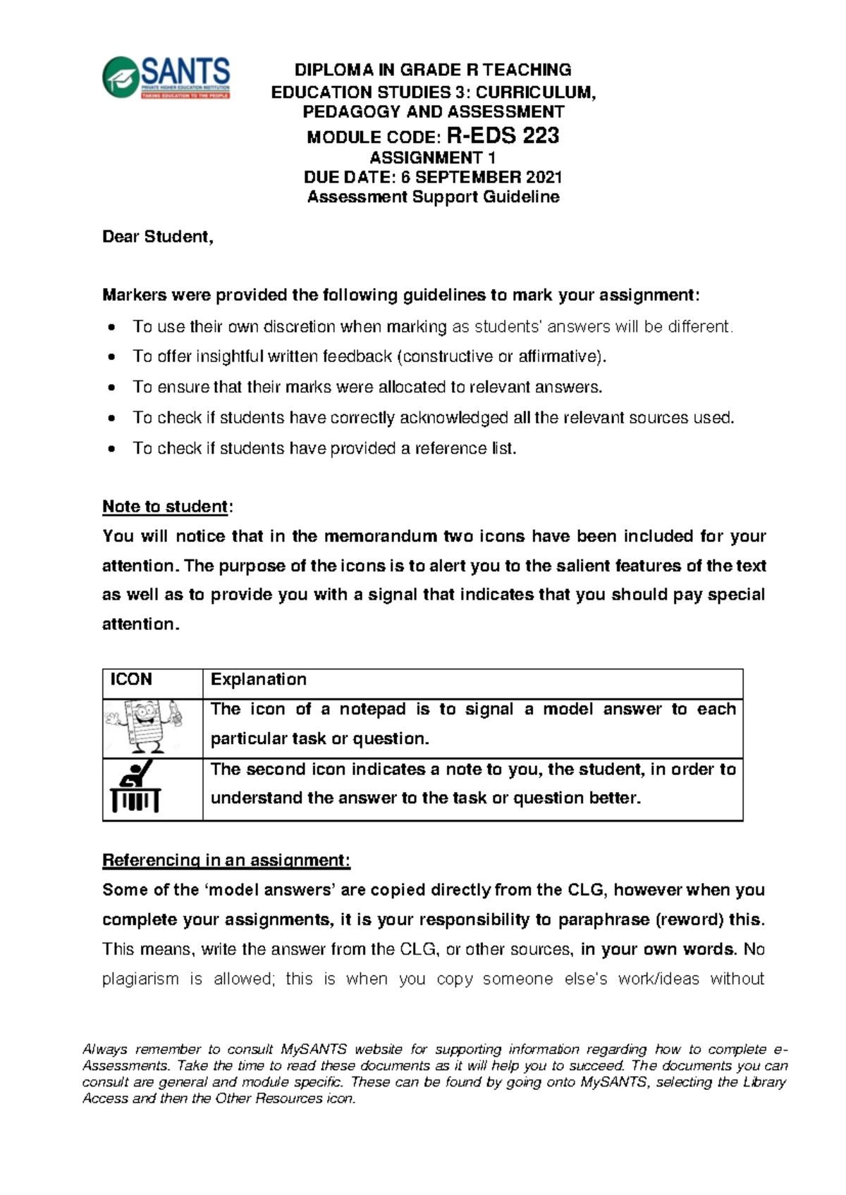 R-PFS 222 Assignment 1 - DIPLOMA IN GRADE R TEACHING E-ASSIGNMENT 1 ...