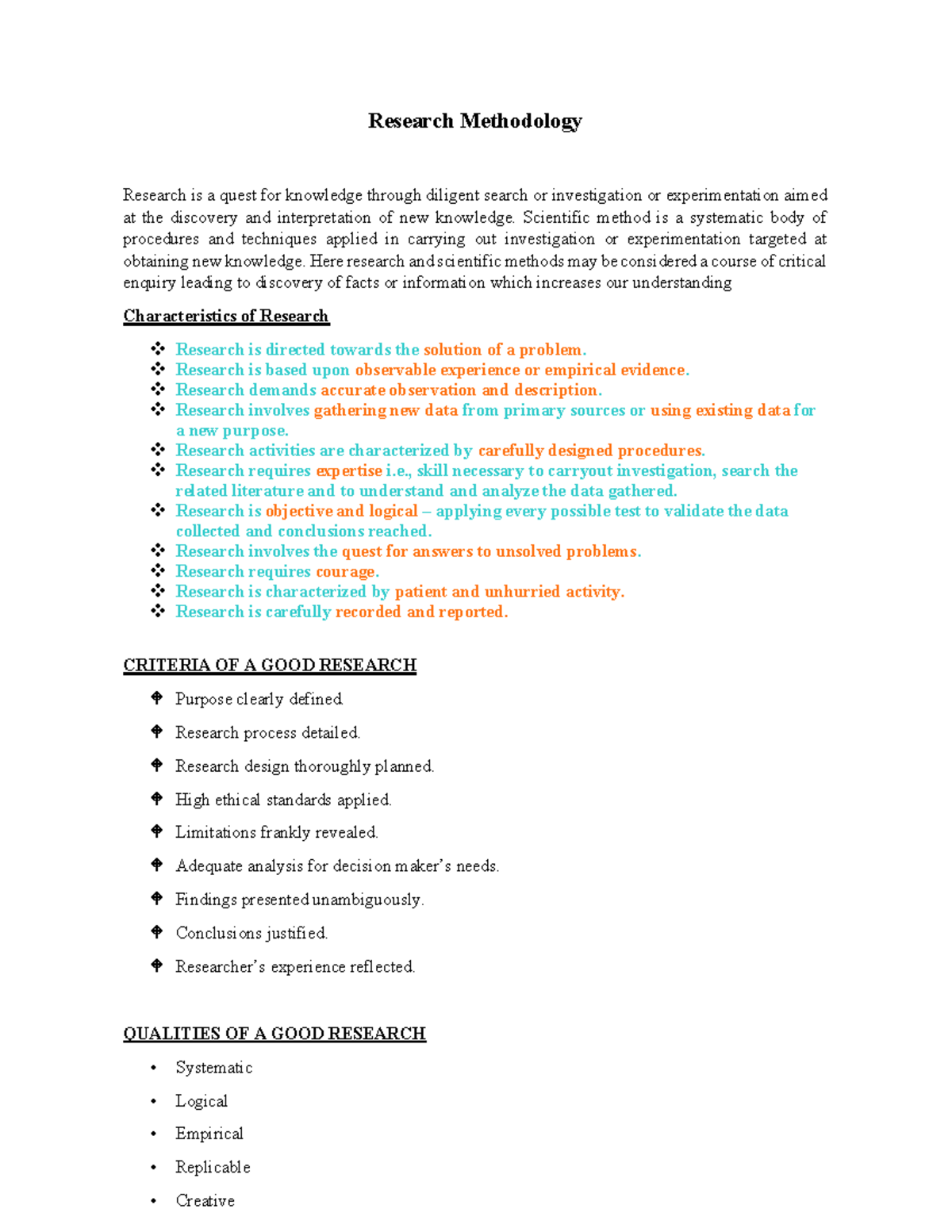 Research Methodology RM 101: Comprehensive Study Notes - Studocu