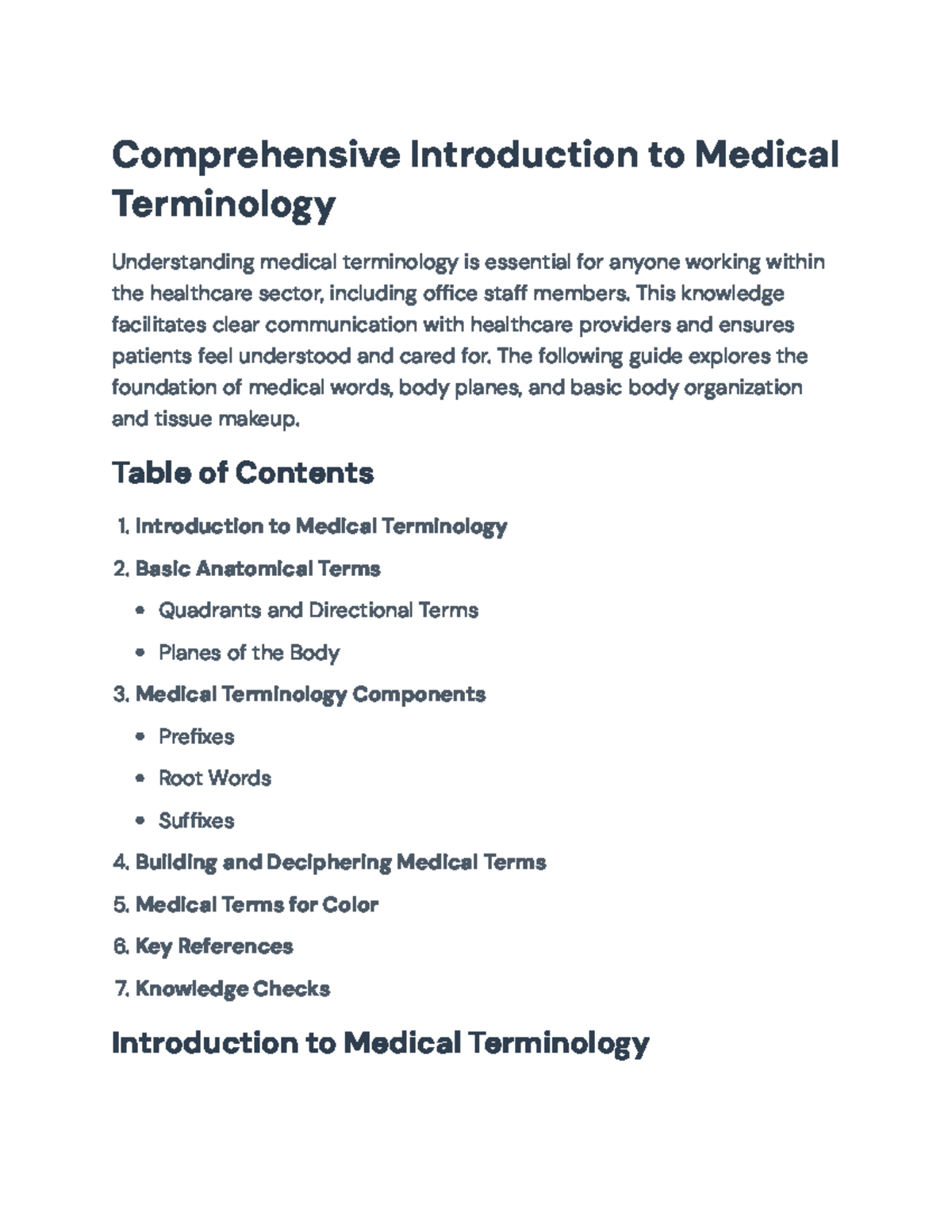 Comprehensive Guide to Medical Terminology - Understanding Key Concepts ...