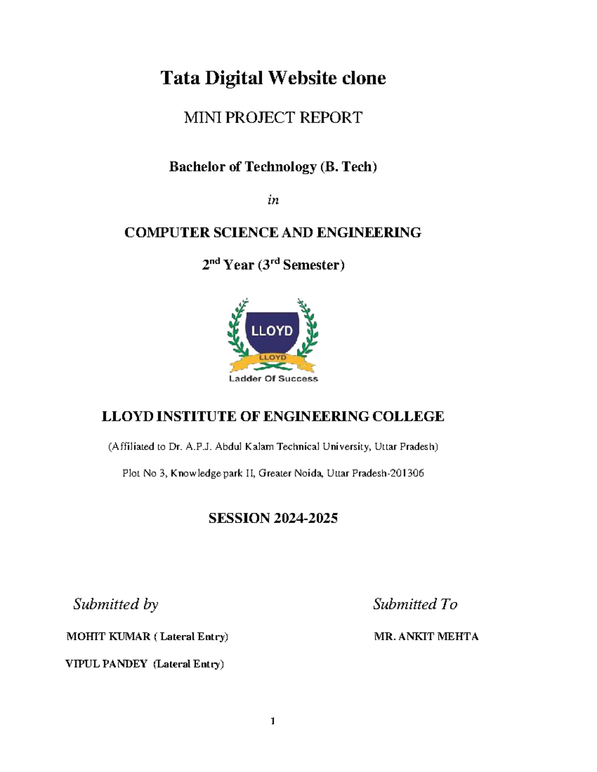 Front page project - Good - 1 Tata Digital Website clone MINI PROJECT ...
