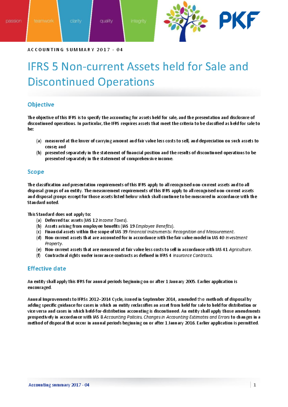 IFRS 5 - Accounting for Non-Current Assets Held for Sale & Discontinued ...