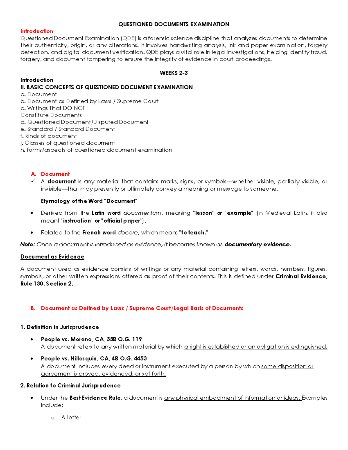 Module-QD-6: Comprehensive Guide to Questioned Document Examination - Studocu