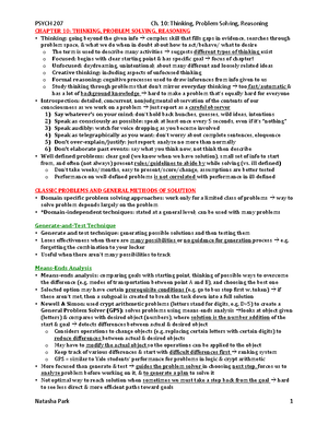 Mod 10 - summary - Module 10 10a: Introduction to Thinking, Problem Solving, and Reasoning ...