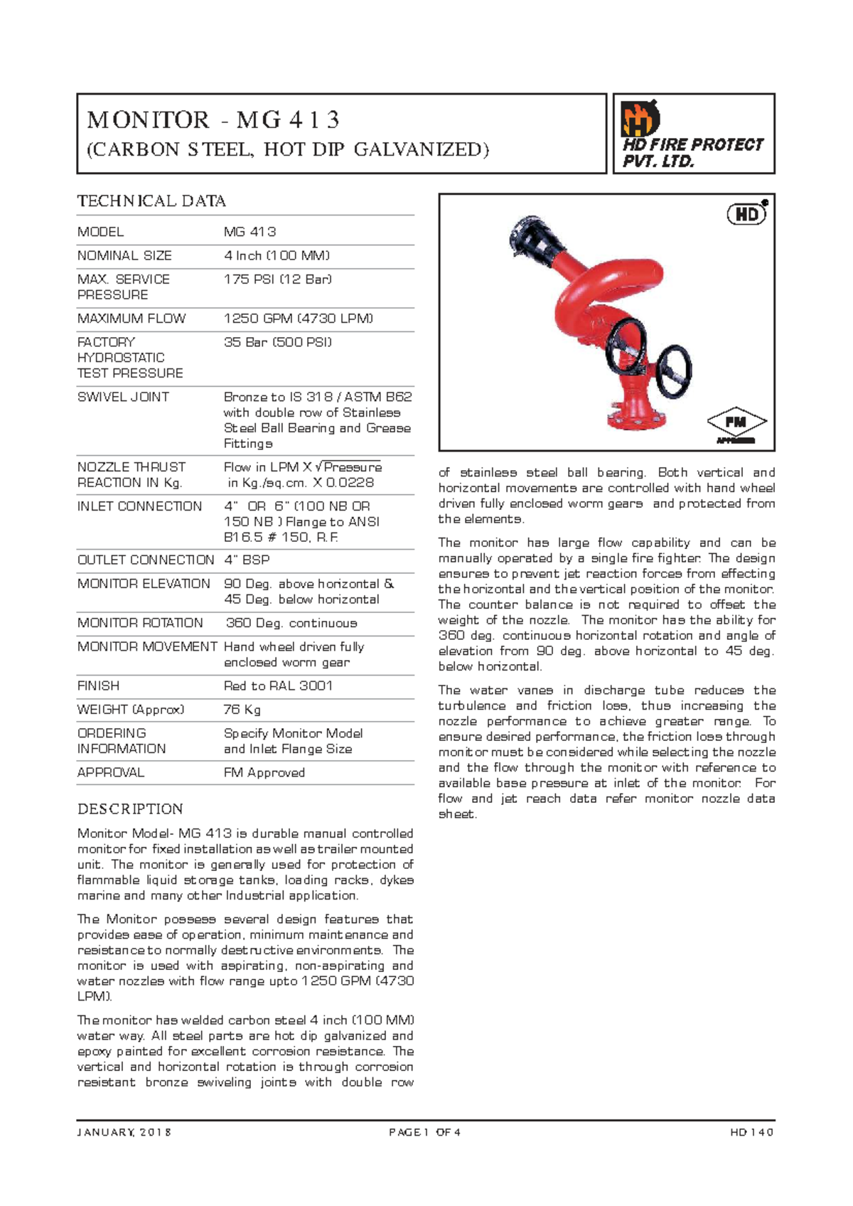 HD 140 - Technical Data for 4-Inch Monitor MG 413 - Studocu