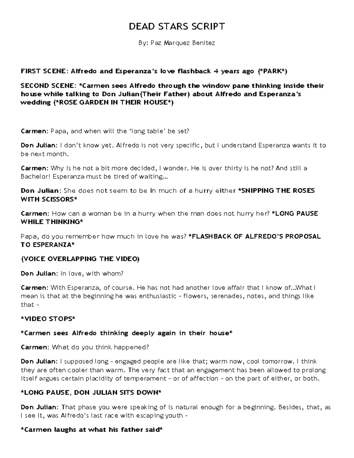 Dead-stars-script - script for dead stars - DEAD STARS SCRIPT By: Paz ...