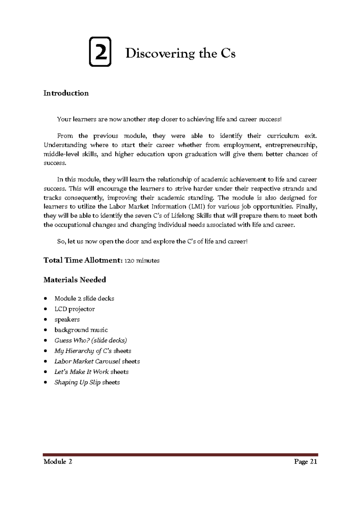 Grade 12 Career Guidance Program: Module 2 Essay Notes on Success - Studocu