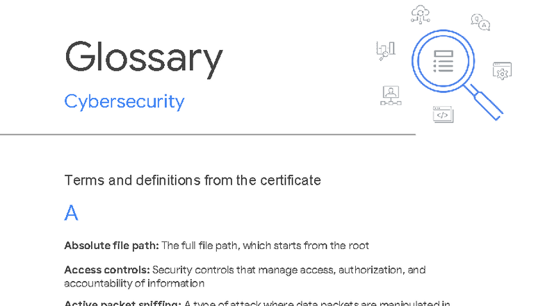 CS Terminologies: Glossary of Cybersecurity Terms and Definitions - Studocu