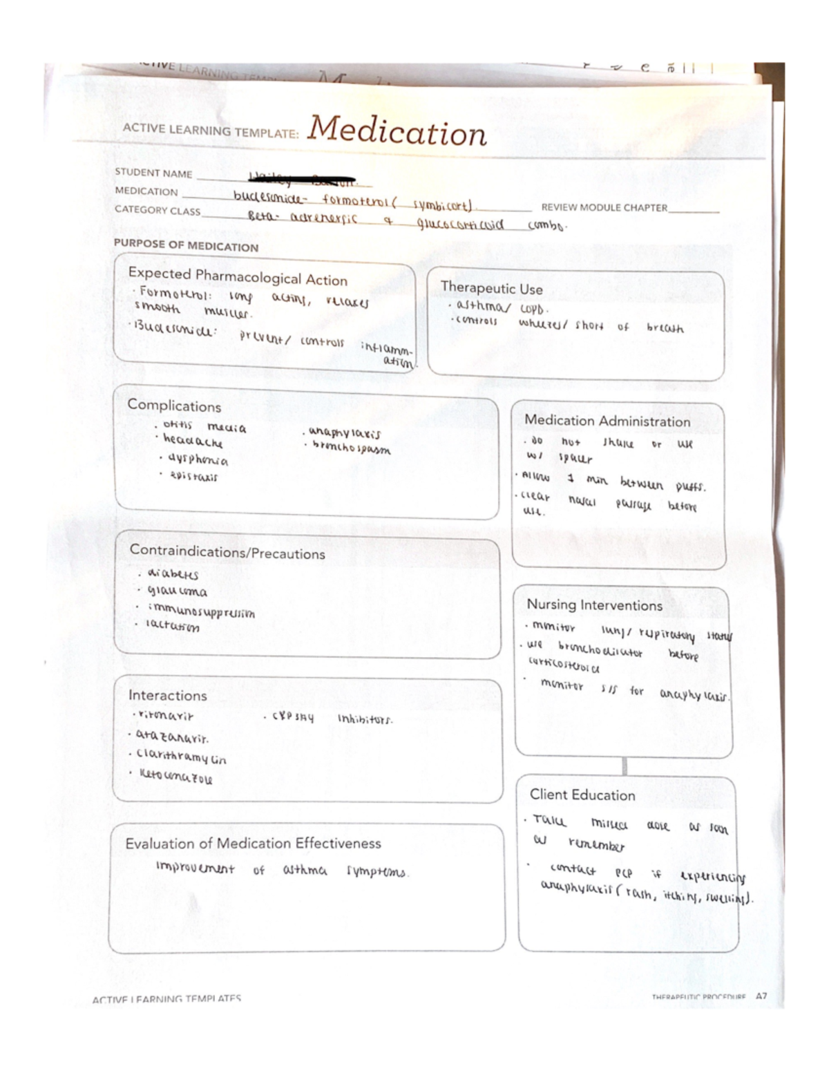 Active Learning Template Medication - a ACTIVE LEARNING TEMPLATE: Me di ...