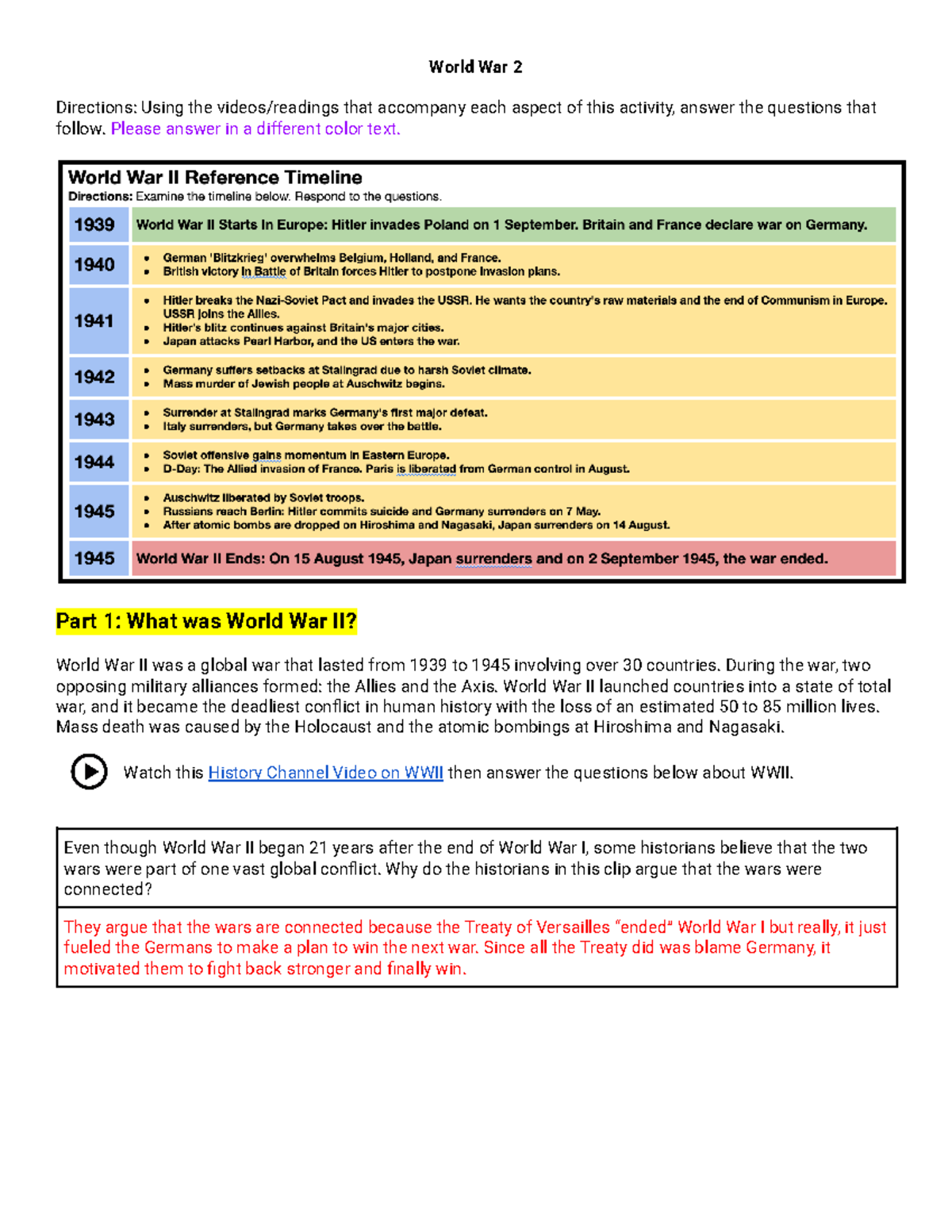 APWH Final Exam: Causes and Warfare of World War II - Studocu