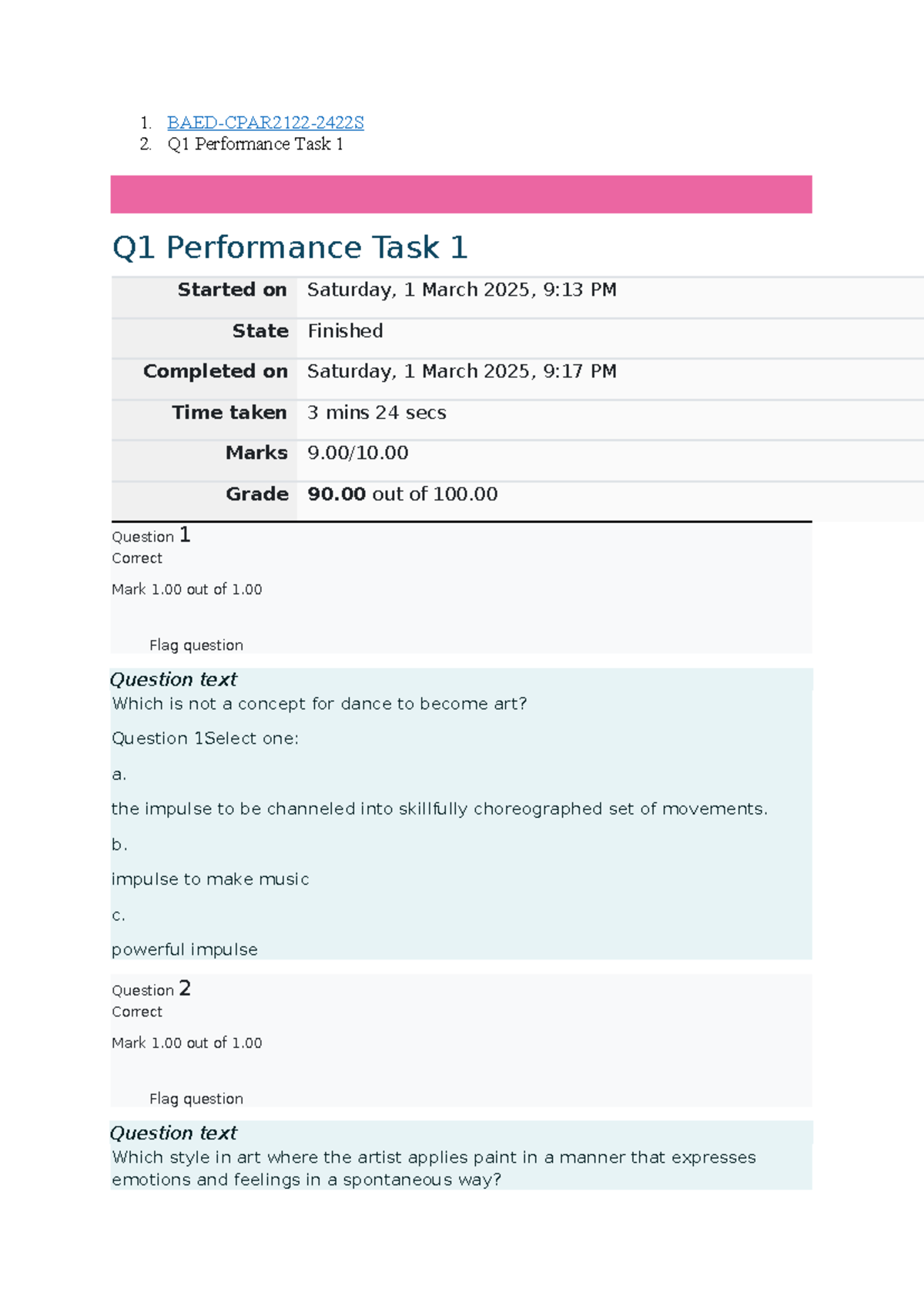 CPAR2122 - Q1 Performance Task 1 Overview and Answers - Studocu