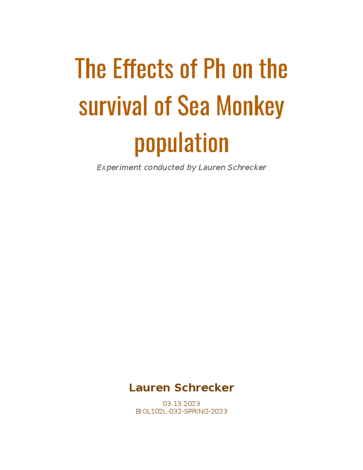 Bio Lab Report on photosynthesis - The Effects of Ph on the survival of ...