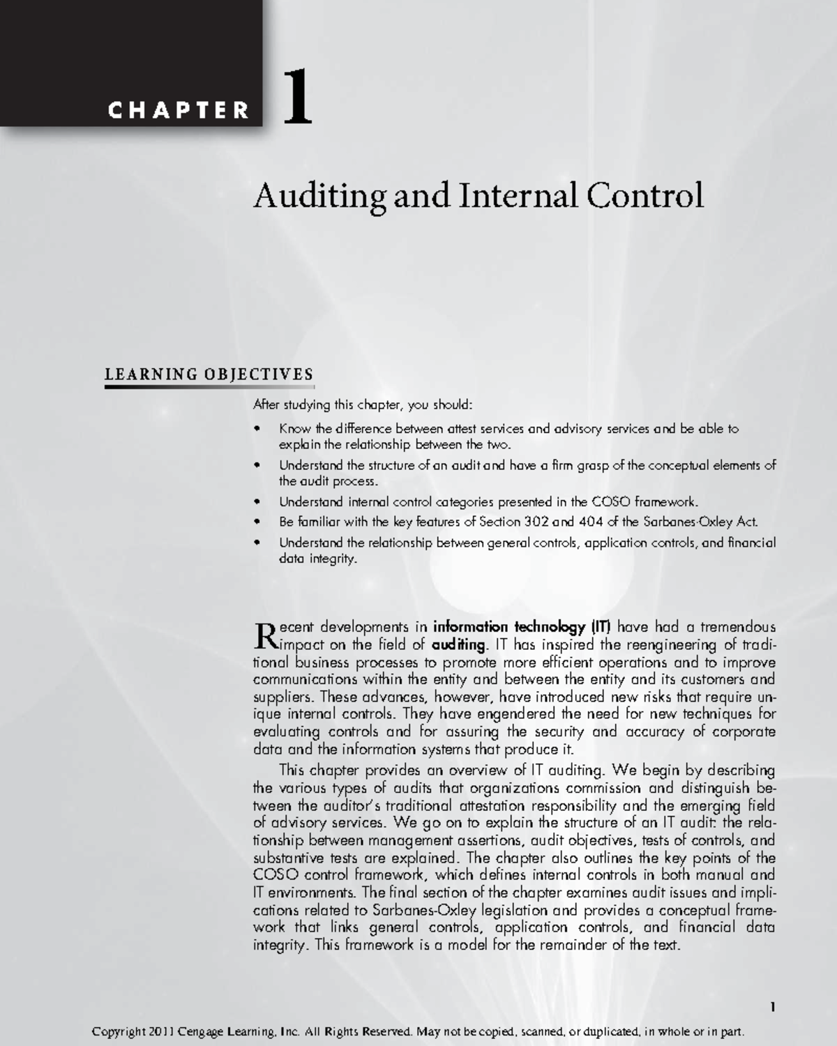 Chapter 1: Auditing & Internal Control Principles and Practices - Studocu