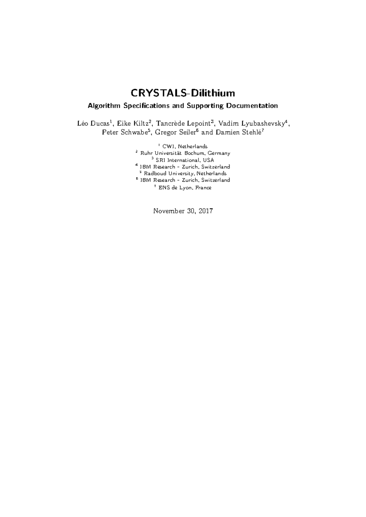 CRYSTALS-Dilithium: Digital Signature Scheme Overview and ...