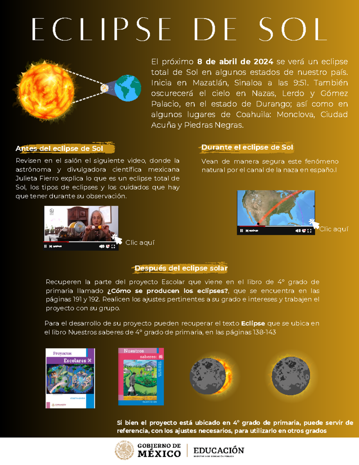 Eclipse Solar 2024: Info y Proyecto Escolar para 4º Grado - Studocu