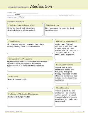 ATI Lidocaine (Xylocaine) Med Sheet - ACTIVE LEARNING TEMPLATES ...