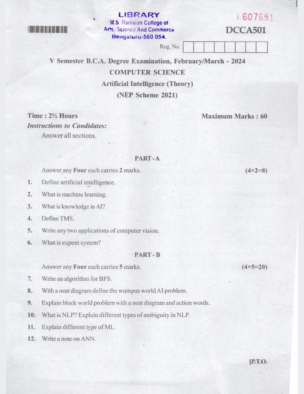 AI- Question Bank - AL3391 Artificial Intelligence Overview - Studocu