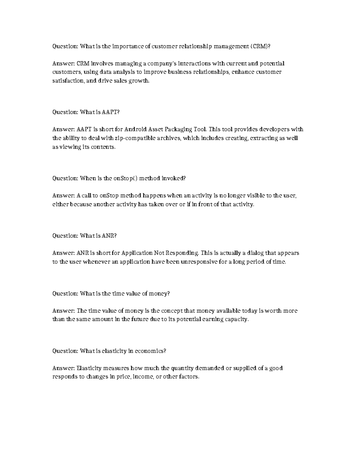 CRM & AAPT Insights: Key Concepts & Definitions in Economics - Studocu