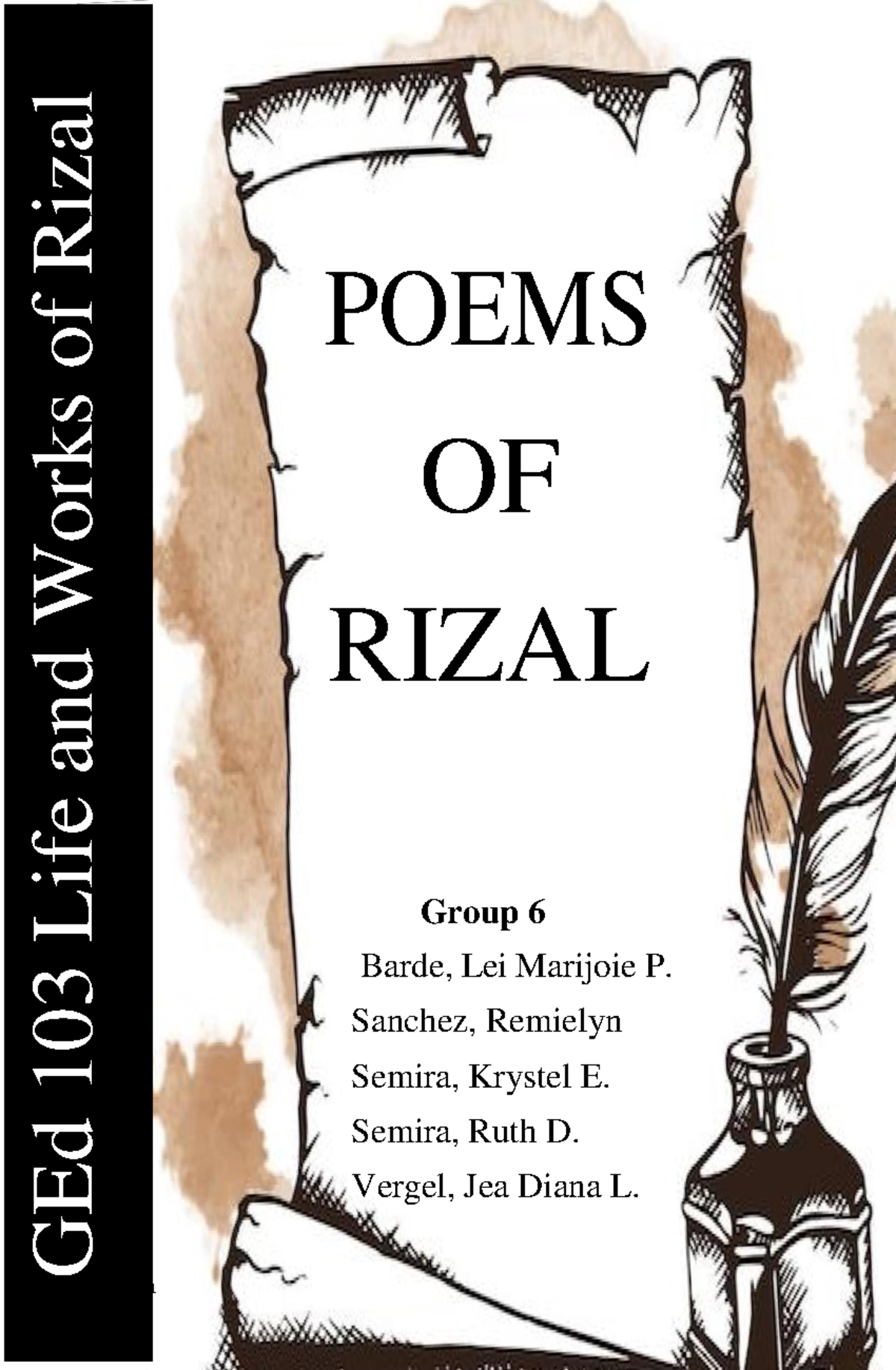 Poems OF Rizal G6 - Nothing - Group POEMS OF RIZAL Group 6 Barde, Lei ...