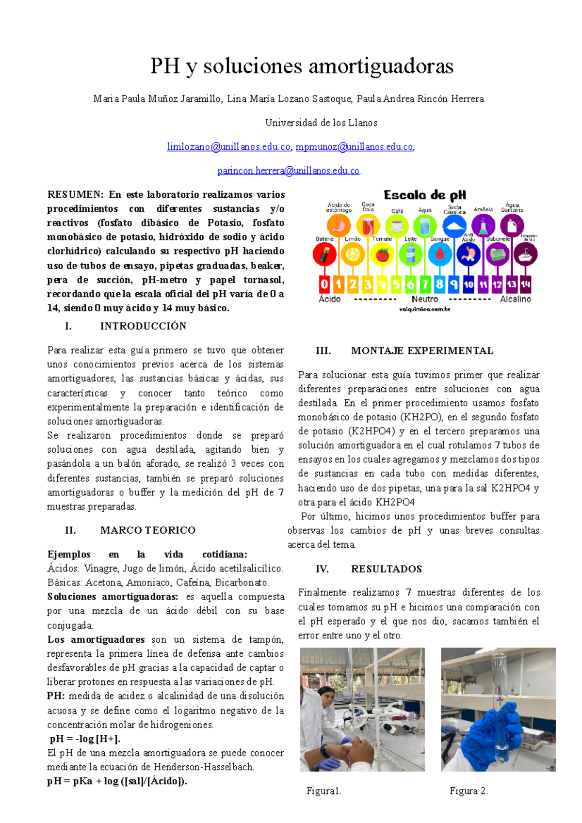Informe #3: Estudio del pH y Soluciones Amortiguadoras en Laboratorio - Studocu
