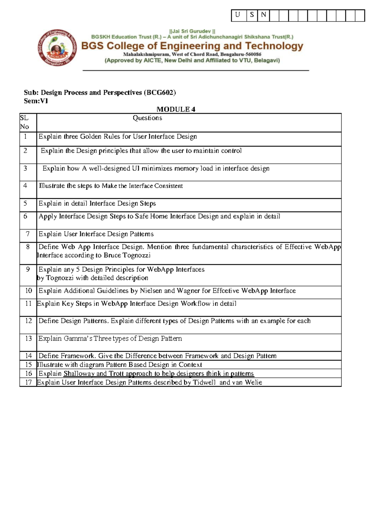 Design Process and Perspectives (BCG602) - Module 4 & 5 Questions - Studocu