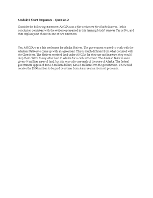 Module 8 Short Answer - Module 8 Short Responses – Question 1 Consider ...