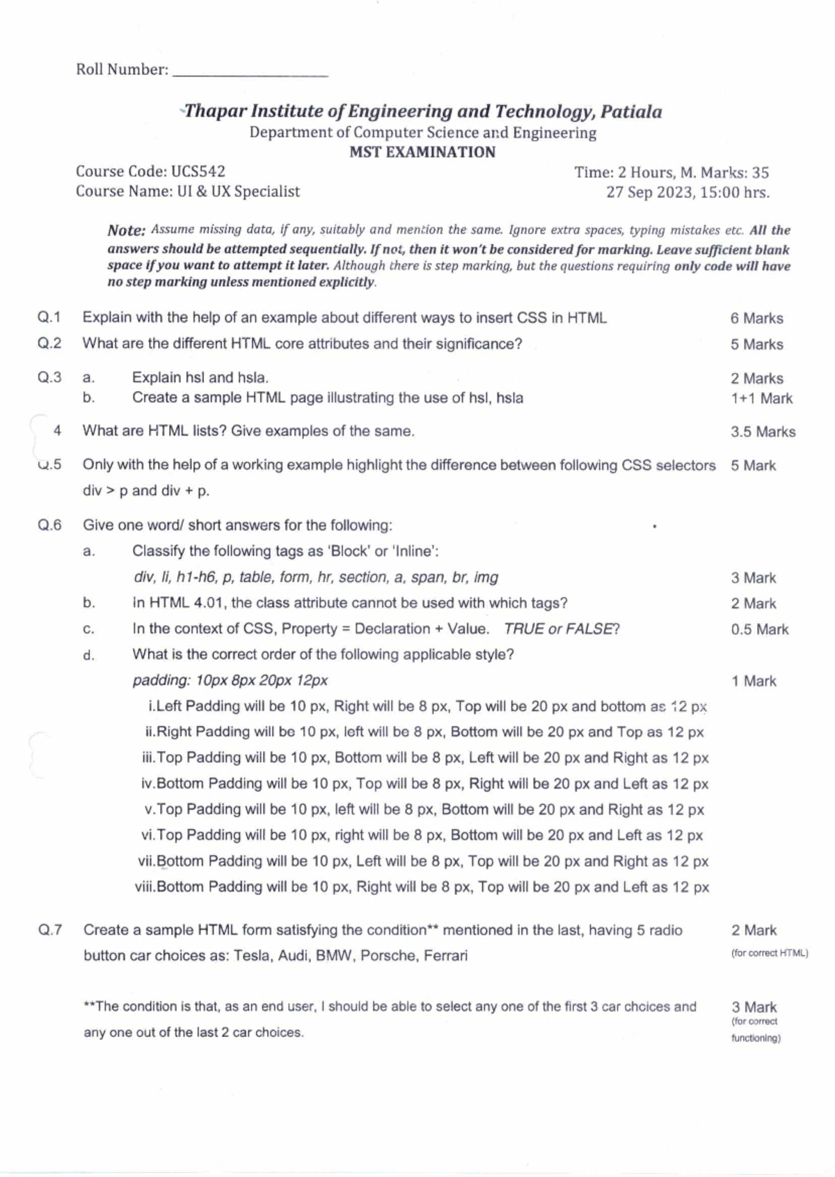 UCS542 - MST Exam Notes for UI UX Specialist - Studocu