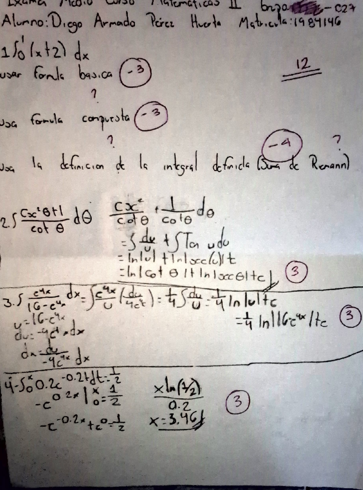 Examenmediocurso - Examen - matematicas 2 - Alunno:DicqpArmadoPÛce ...