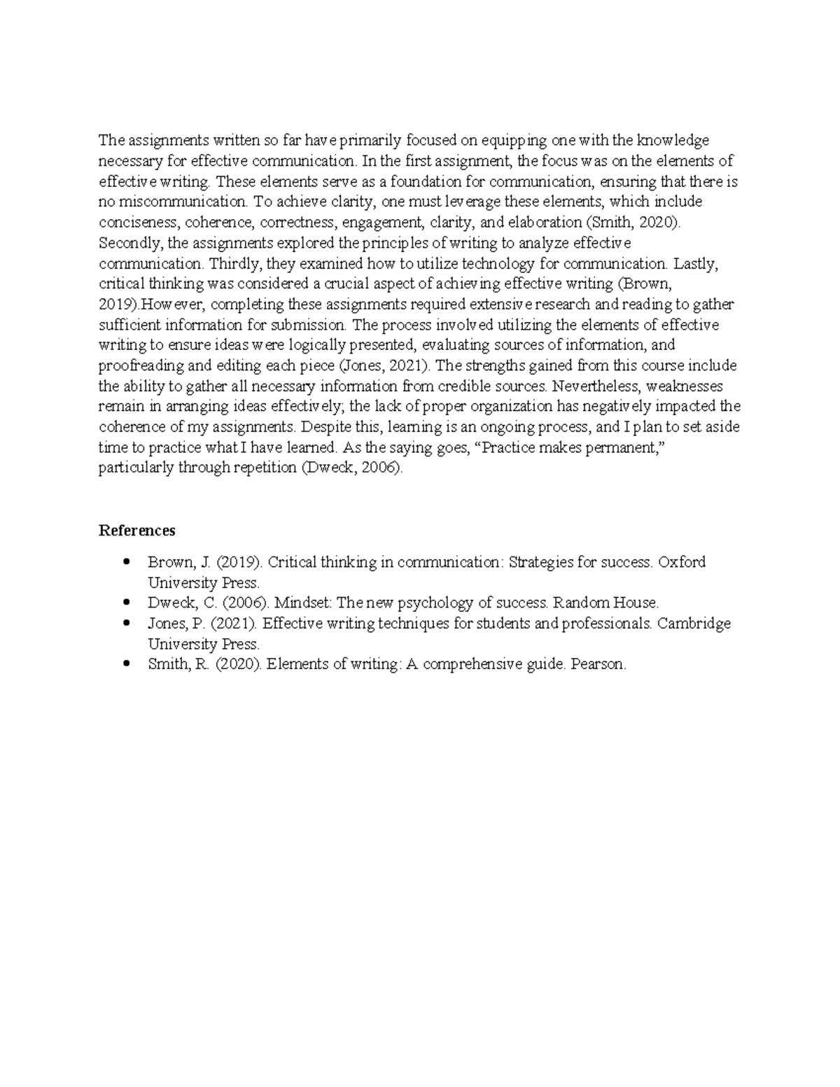 ENG 101: Effective Communication and Writing Assignments Overview - Studocu