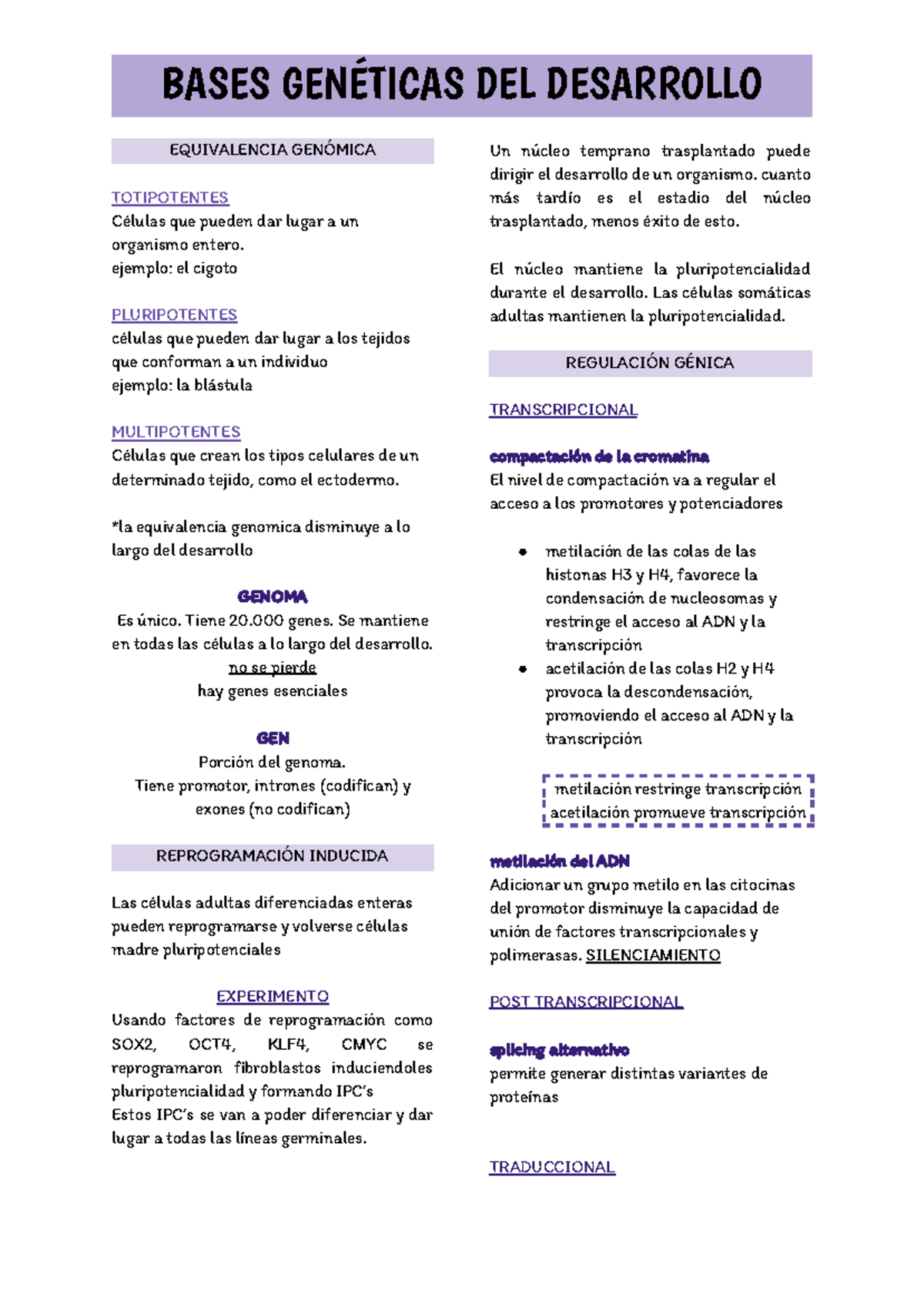 Bases Genéticas del Desarrollo: Células Totipotentes y Pluripotentes ...