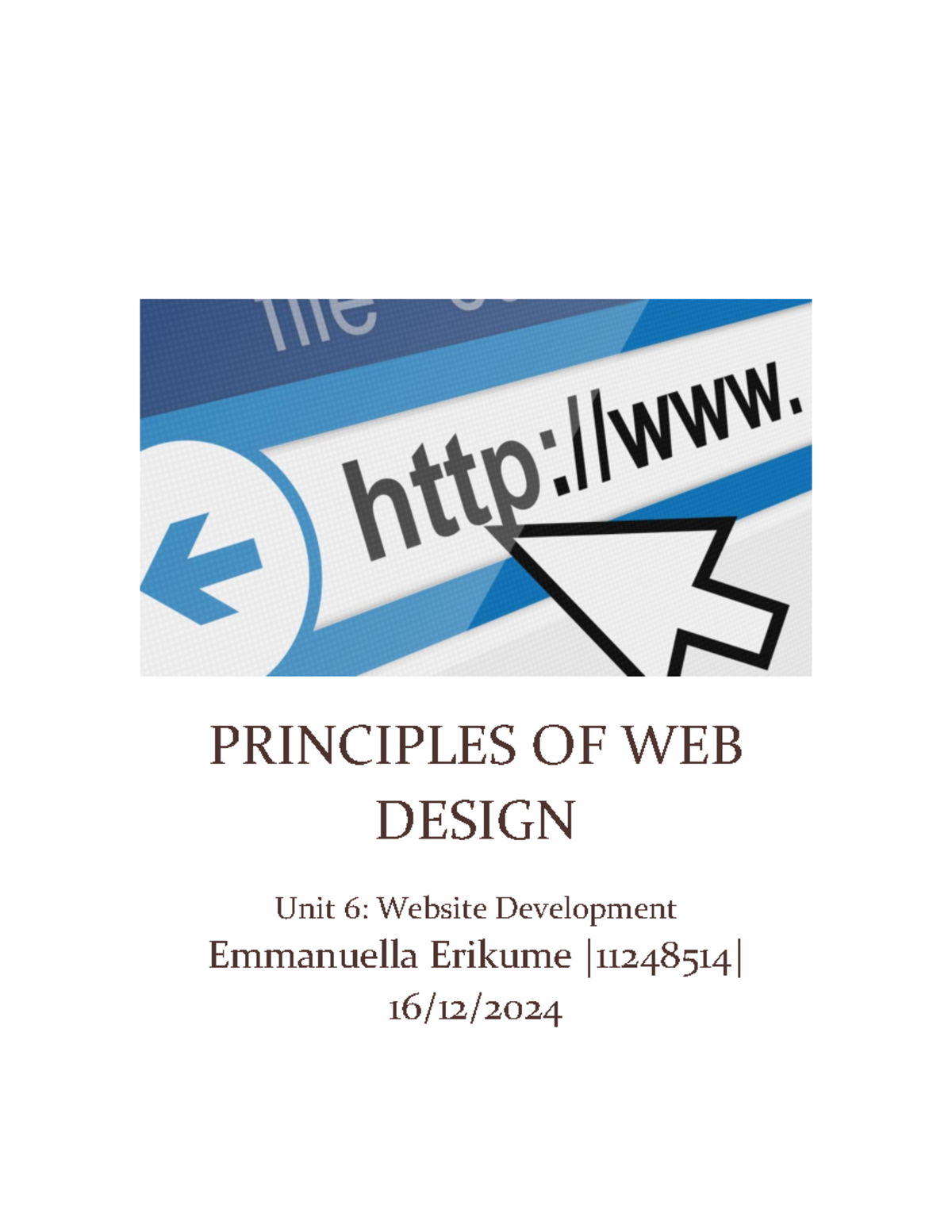 uniyyhjxndjdksklwl - PRINCIPLES OF WEB DESIGN Unit 6: Website Development Emmanuella Erikume ...