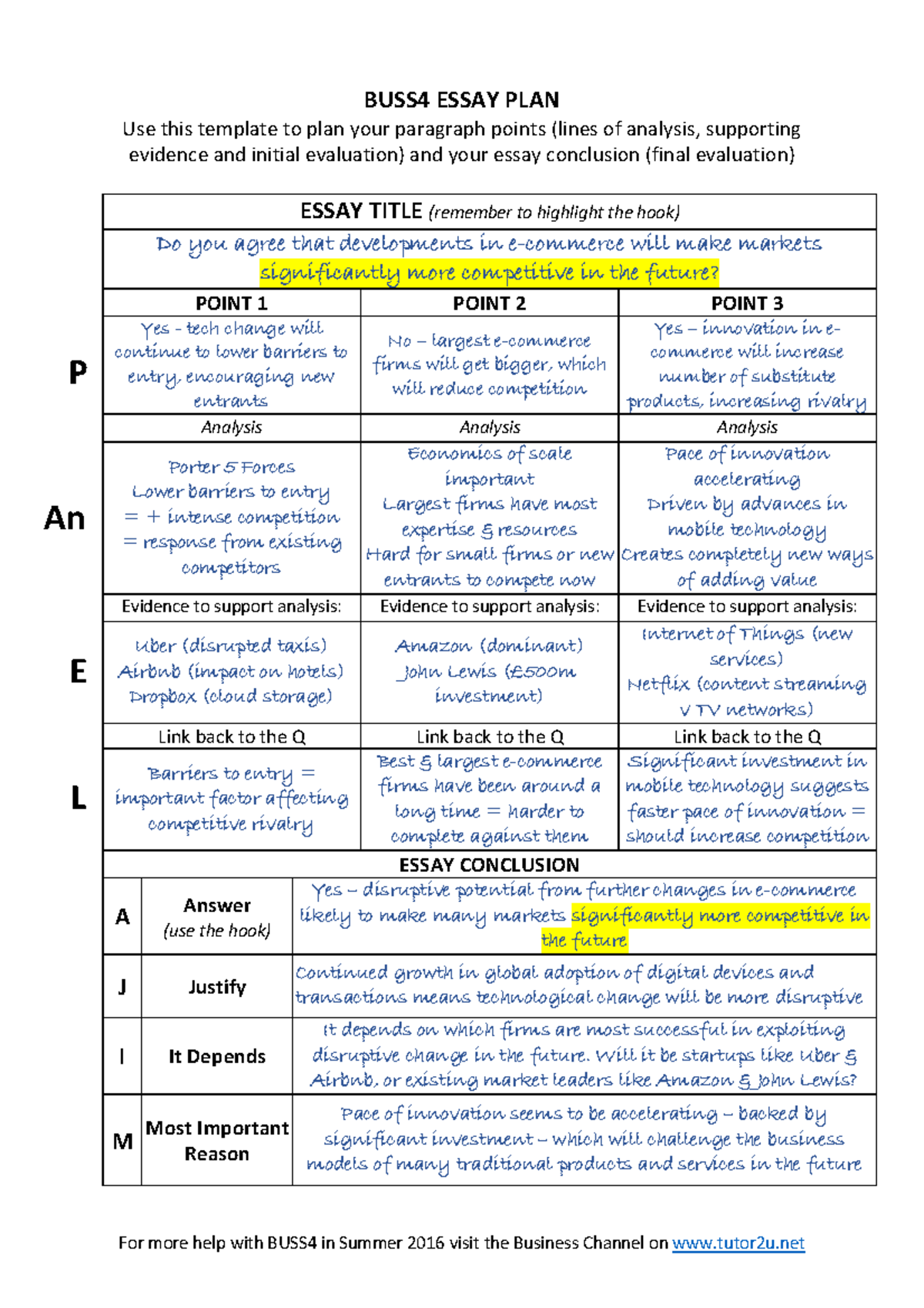 12Mark Sample essay - Business 2 - For more help with BUSS4 in Summer ...