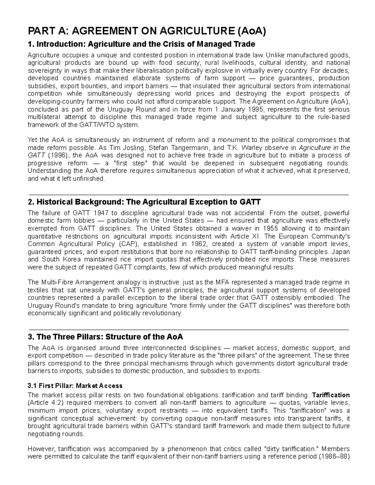 Trade U3: Detailed Notes on International Trade Agreements and Policies ...