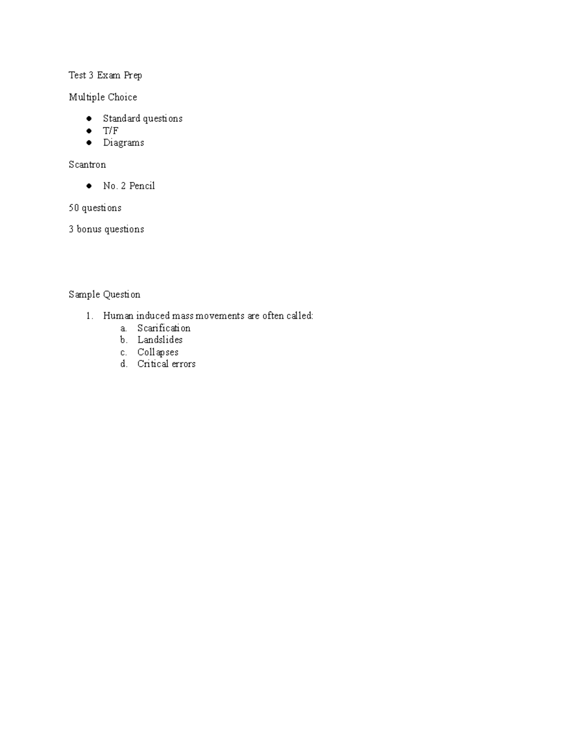 Unit 3 Exam Prep - Exam 3 Prep - Test 3 Exam Prep Multiple Choice ...