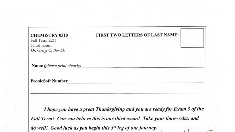 Chemistry 0310 FaU Term 2211 Third Exam Key - George Bandik - Studocu