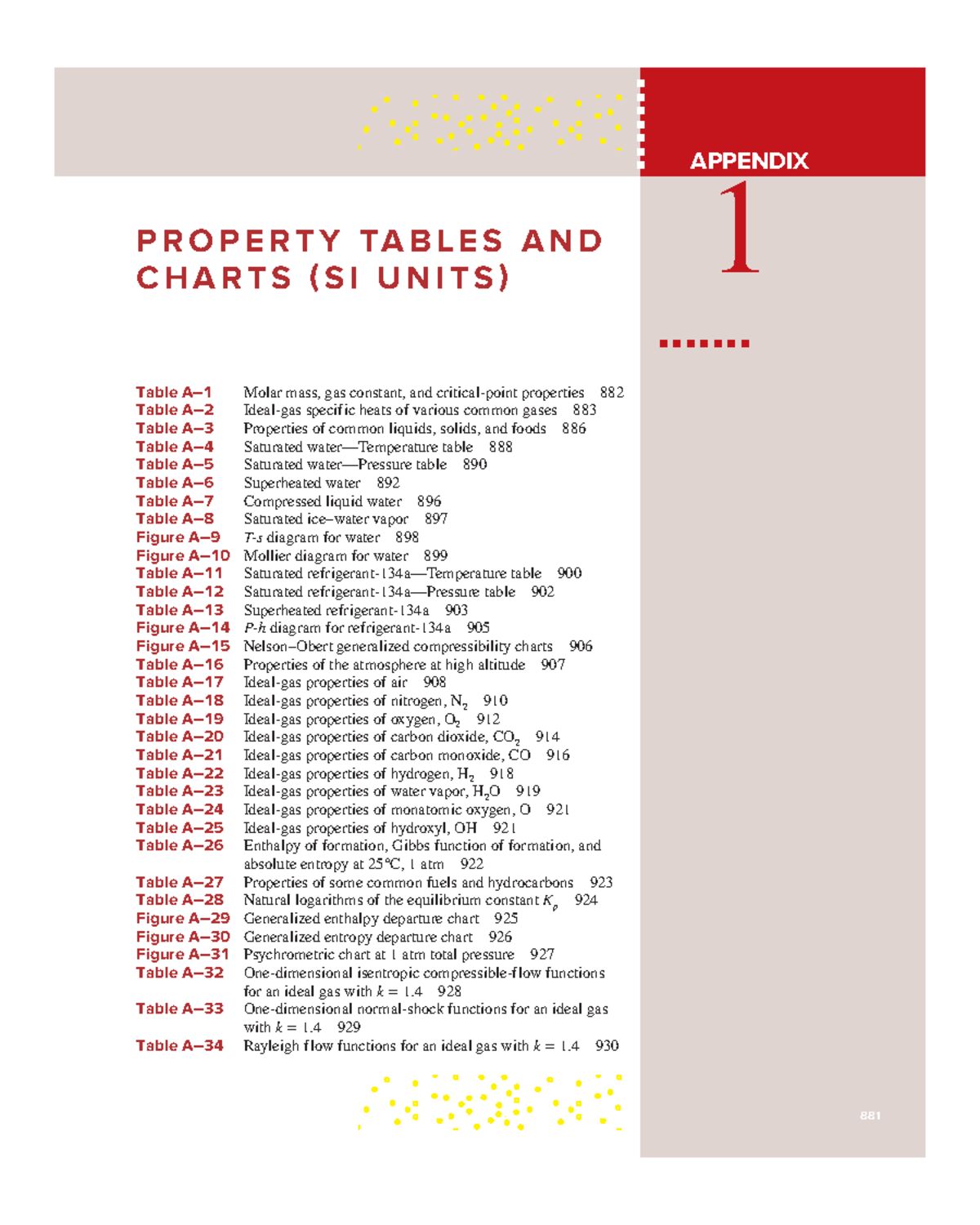 Appendix A: Property Tables and Charts for Thermodynamics - Studocu