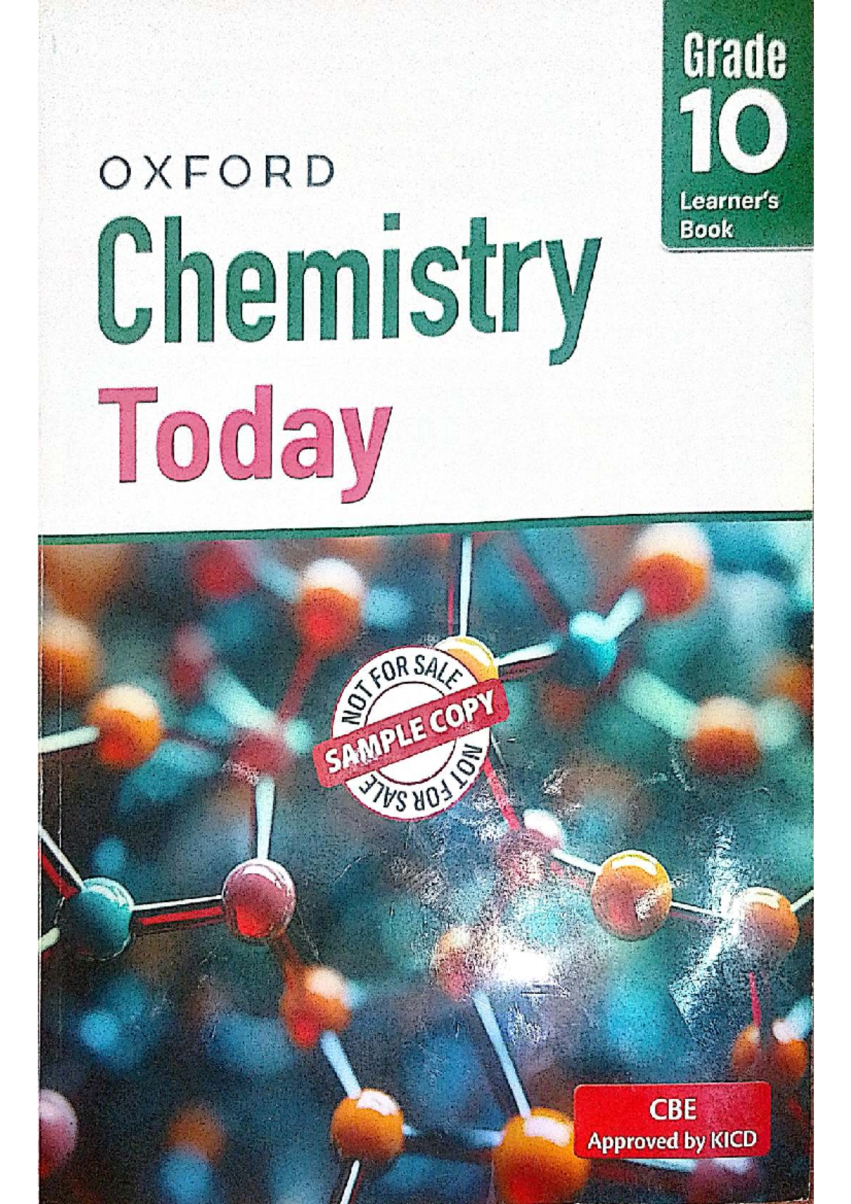 Chemistry Today: Grade 10 Learners' Book (KICD 544) - Studocu