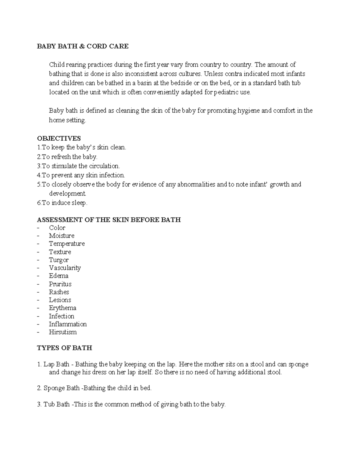 NURS 101: Baby Bath & Cord Care Procedure - Essential Nursing Skills ...