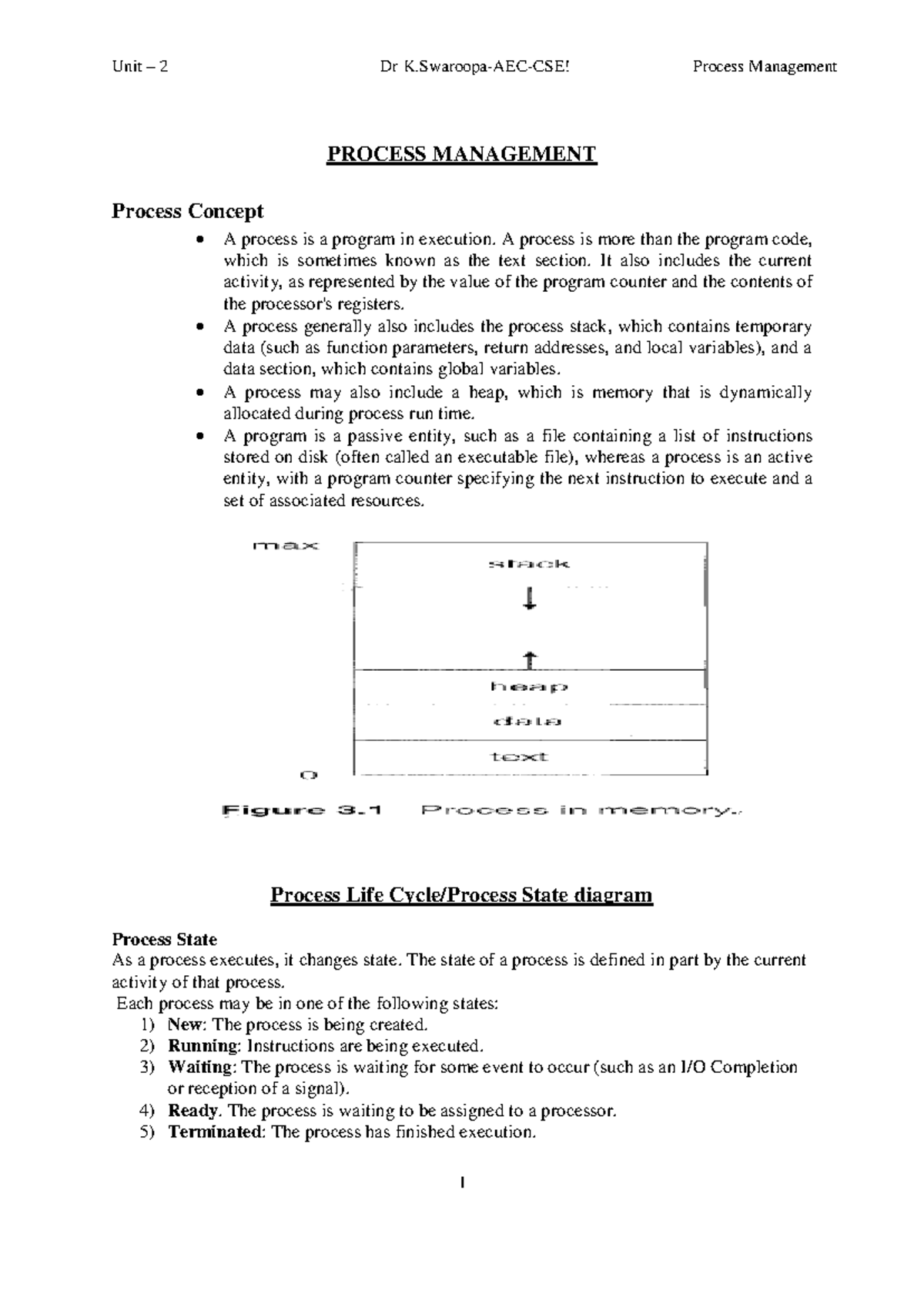 Unit 2 OS - Process Management Concepts and Scheduling Algorithms - Studocu