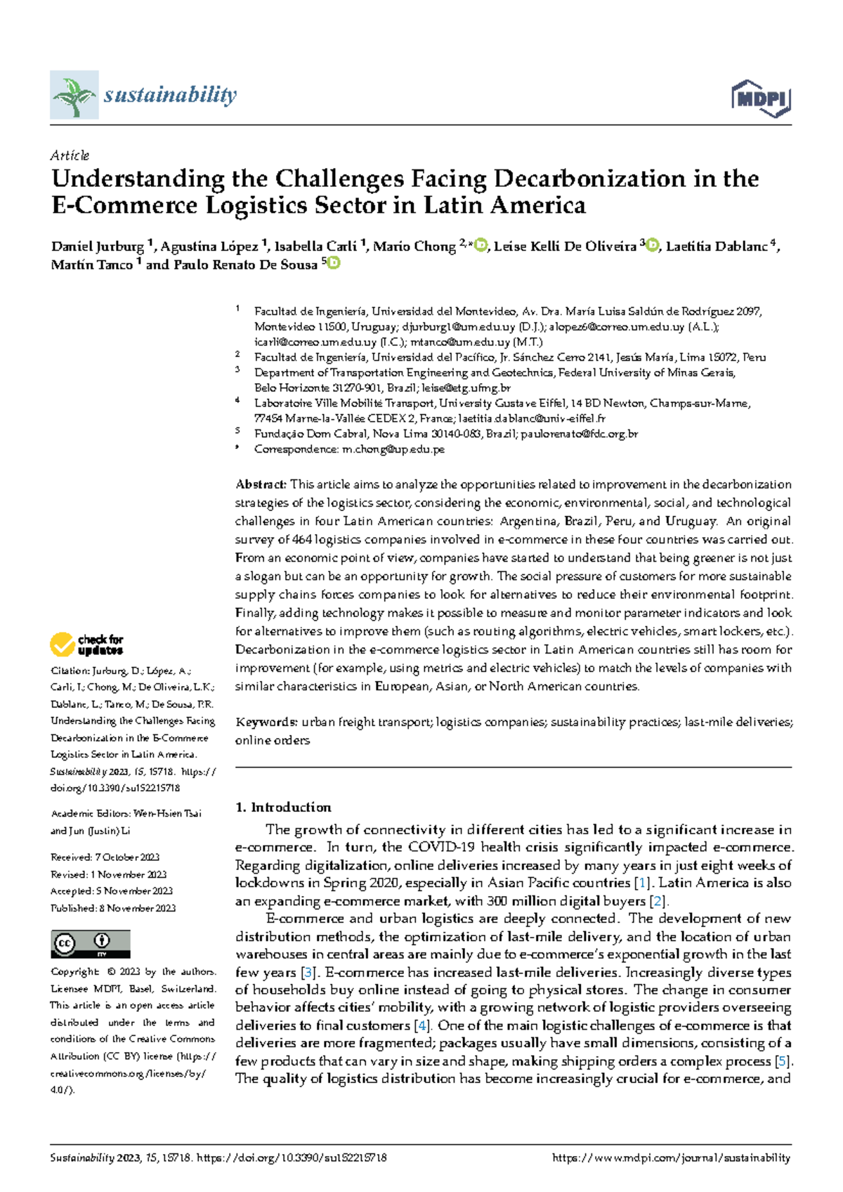 Understanding Decarbonization Challenges in E-Commerce Logistics (SUST ...