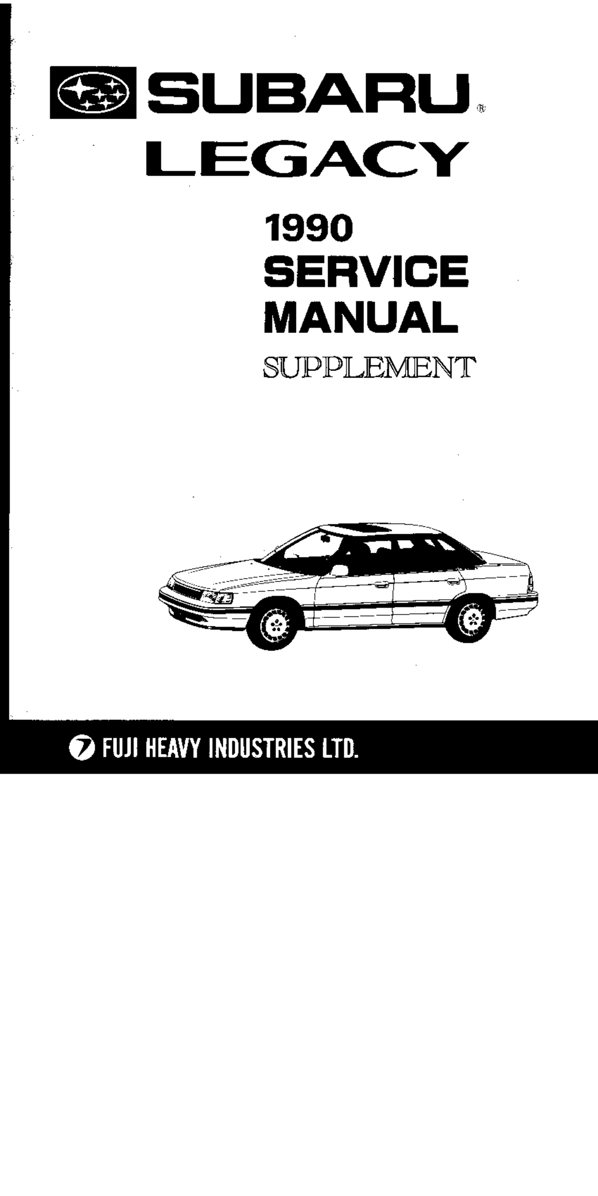 1990 Service Manual Subaru Legacy - SUBARU R LEGACY 1990 SERVICE MANUAL ...