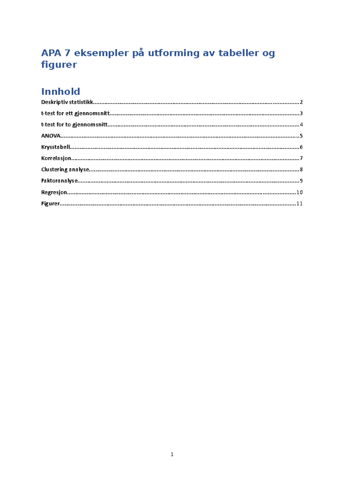 APA 7 eksempler på utforming av tabeller og figurer - APA 7 eksempler på utforming av tabeller ...
