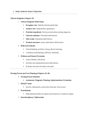 Test 3 objectives - Study Guide - Test 3 objectives Objectives: Upon ...