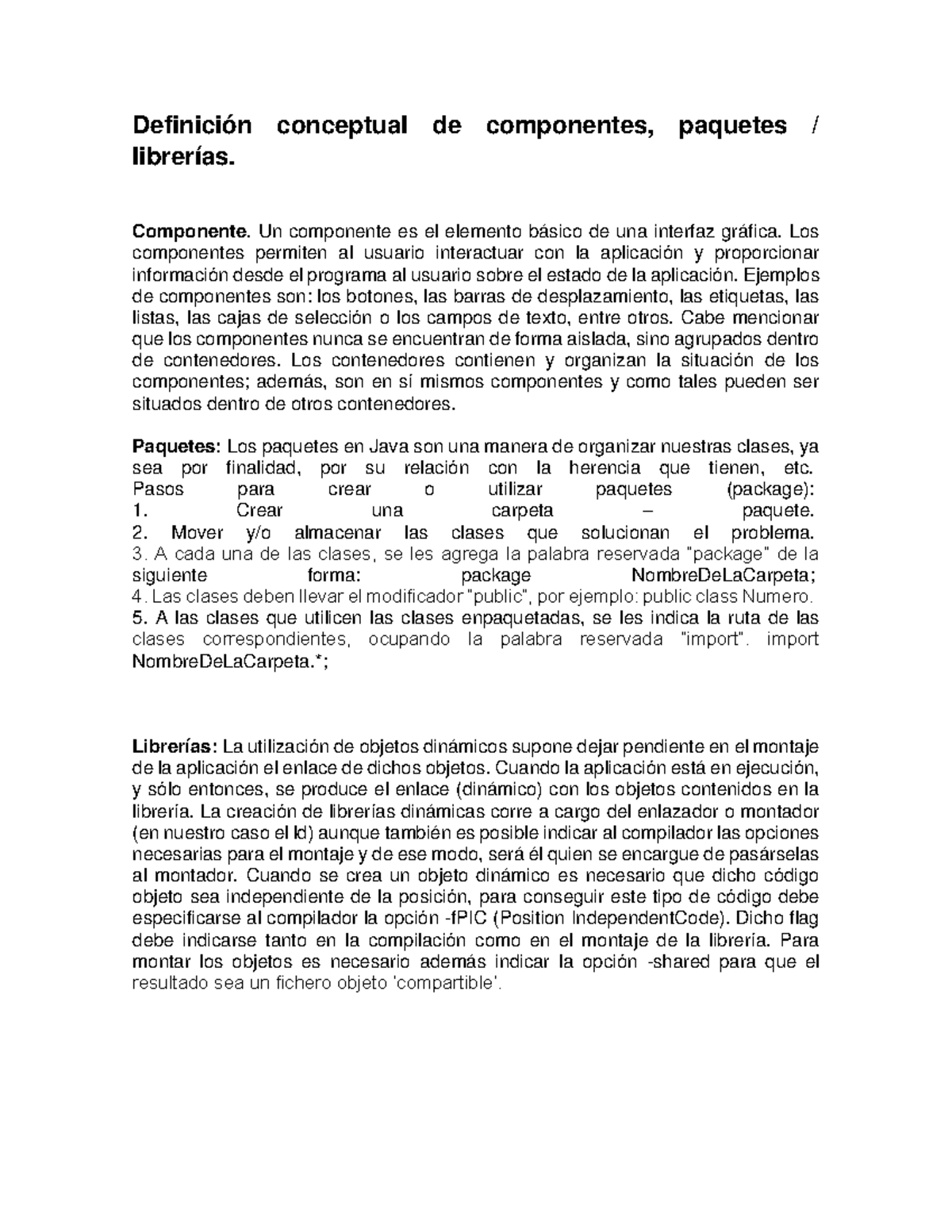 Definición conceptual de componentes - Definición conceptual de ...